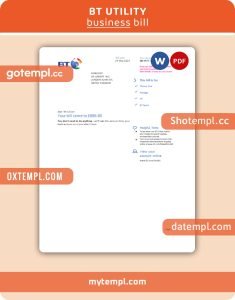 Alinta energy gas business utility bill, Word and PDF template ...