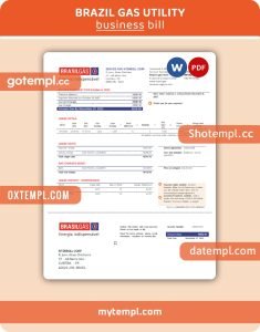 Creos Luxembourg gas business utility bill, PDF and WORD template ...
