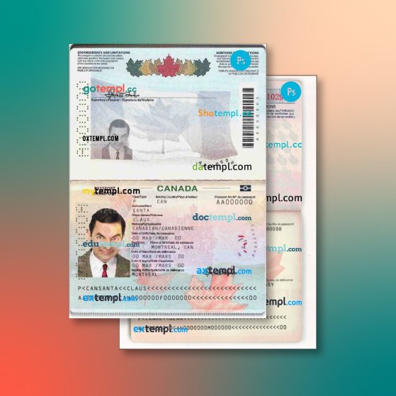 Canada passport 2 templates in one file – with a sale price | download ...
