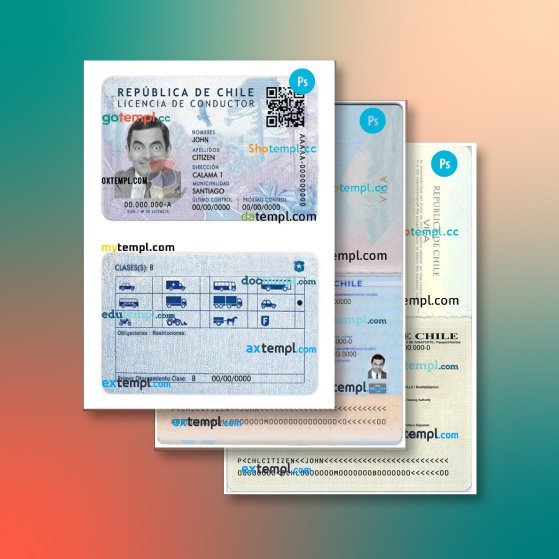 Chile identity document 3 templates in one catalogue – with lower price ...