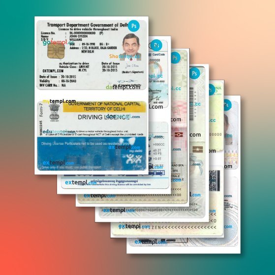 India driving license 6 templates in one archive – with takeaway price ...