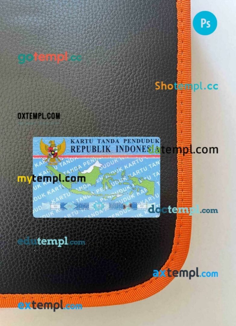 Indonesia ID card editable PSDs, scan and photo-realistic snapshot, 2 ...