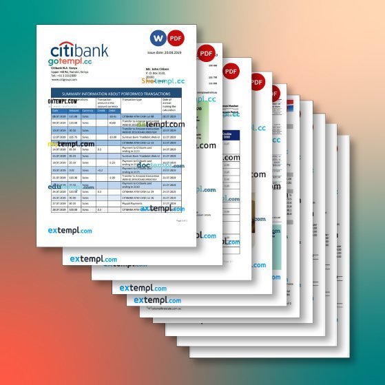 Kenya bank statement 14 templates in one catalogue – with lower price ...