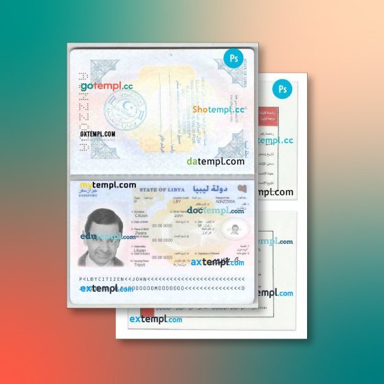 Libya identity document 2 templates in one catalogue – with lower price ...